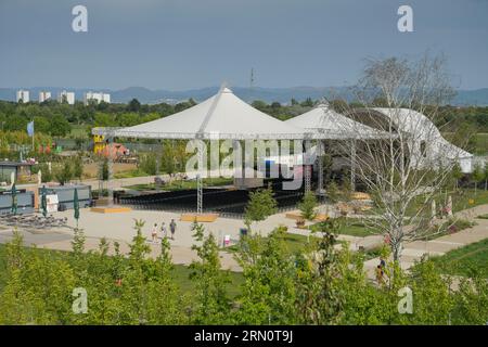 Hauptbühne, Spinelli-Park, Bundesgartenschau 2023, Mannheim, Baden-Württemberg, Deutschland ...