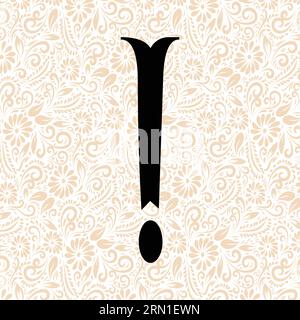 Fishtail Alphabet SYMBOL EXCLAMATION MARK , Black alphabet vector, alphabet vector, alphabet ...