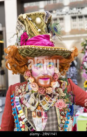 Funny costume as marketing gimmick Stock Photo - Alamy