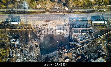 The ruins left from the Crevedia explosion (Romania Stock Photo - Alamy