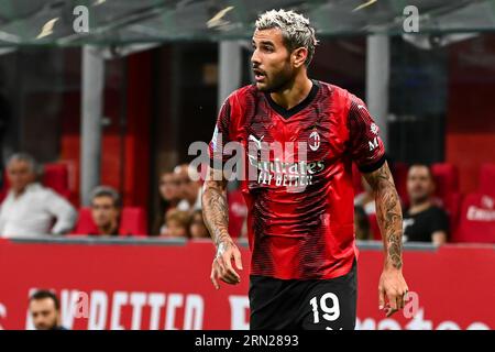 Theo Hernandez of AC Milan during the Serie A match between SS Lazio ...
