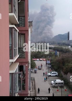 A photo shows an explosion scene at the construction site of an ...