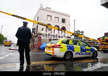 Emergency services attend a fire at the former Windmill pub in St James ...