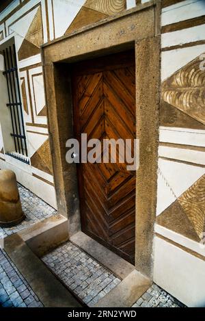 Sgraffito painted building in Prague, Czech Republic Stock Photo - Alamy