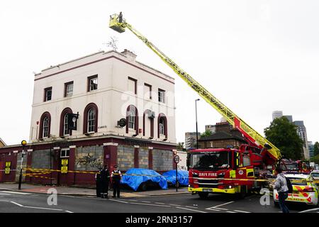 Emergency services attend a fire at the former Windmill pub in St James ...