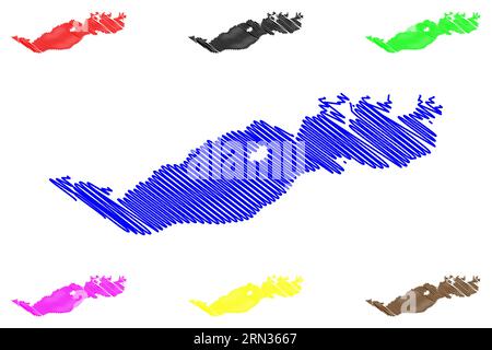 Lake Moeris (Africa, Arab Republic of Egypt) map vector illustration ...
