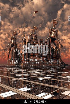 Female Alien Androids Stock Photo - Alamy