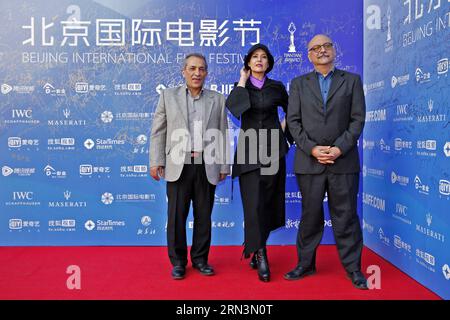 Iranian actor Babak Karimi (L-R), Iranian actress Sareh Bayat, Iranian ...