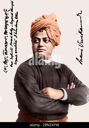 Swami Vivekananda. Portrait of the Indian Hindu monk, Swami Vivekananda ...