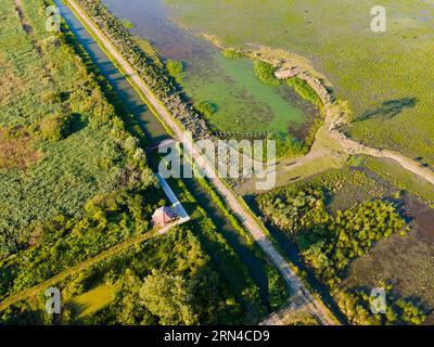 Aerial view, Hortobagy, Hortobagy National Park, Hortobagyi Nemzeti ...
