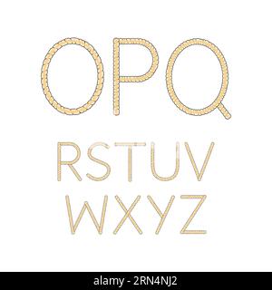 Font, alphabet, letters from blond dreadlocks from A to N. Isolated ...