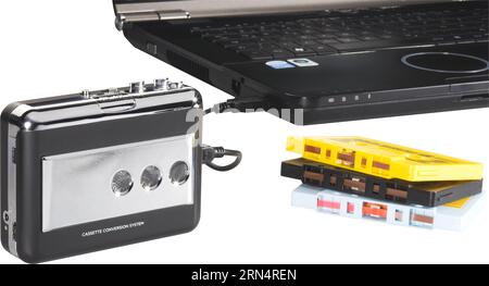 still life shot of portable cassette tape recorder Stock Photo - Alamy