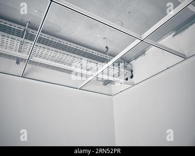 Suspended ceiling metal frame. Framework of false ceilings Stock Photo ...