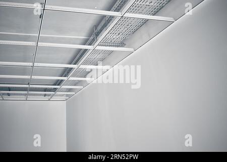 Suspended ceiling metal frame. Framework of false ceilings Stock Photo ...