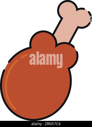 Isolated colored chicken leg Gaming icon Vector Stock Vector Image ...