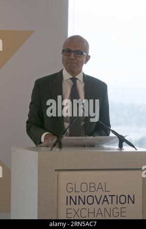 Microsoft CEO Satya Nadella speaks during the annual Microsoft Corp ...