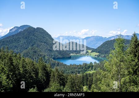 Hintersteiner See mountain lake in the nature reserve Wilder Kaiser ...