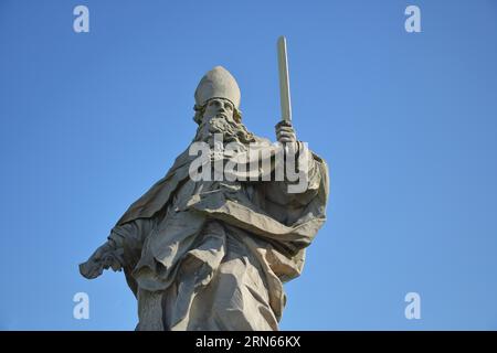 Sculpture Saint Burkardus, first bishop of Wuerzburg, Burkard, Burkhard ...