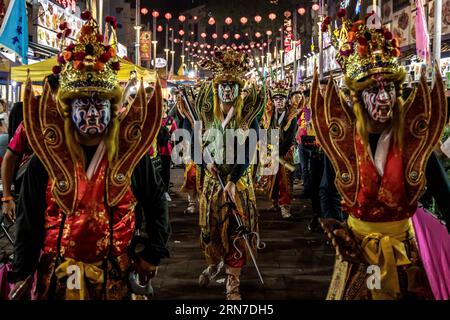A parade for the Chinese "Ghost festival" in Keelung, Taiwan Stock ...