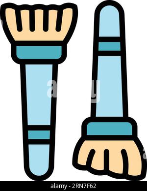 Flat Sponge Thin Artist Brush Short Background & Straight Lines Mix ...