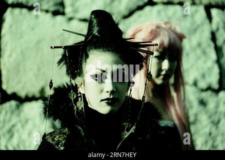Stunning portrait featuring Harajuku girls in Tokyo city Stock Photo ...