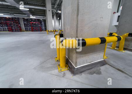 Metal bumpers for the warehouse. Protection of walls, columns and ...