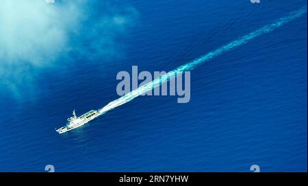 An aerial photo shows a drilling vessel off the crippled Fukushima No ...