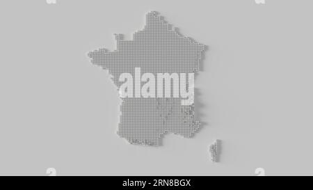 A map of France with minimal digitized mosaic height information, 3d ...