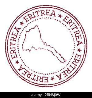 Eritrea stamp. Travel red rubber stamp with the map of the country ...
