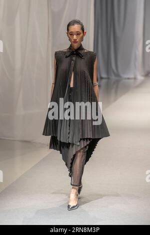 Tokyo, Japan. 31st Aug, 2023. Japan's water processing venture Wota displays the company's hand ...