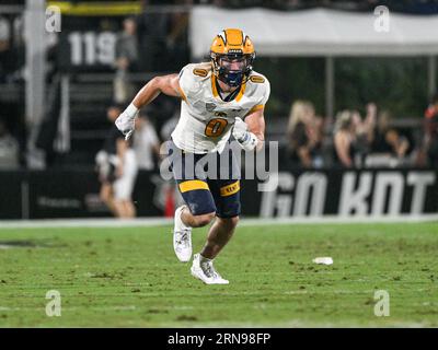 Kent State wide receiver Luke Floriea (0) runs a play against Arkansas ...