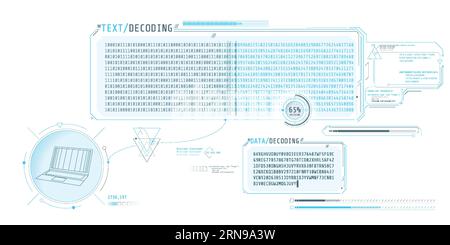 Data decryption screen with text decoding window Stock Vector Image & Art - Alamy