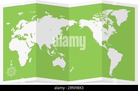 Vector illustration of four-fold world map Stock Vector Image & Art - Alamy