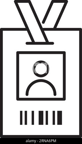 ID badge with barcode. Pixel perfect icon Stock Vector Image & Art - Alamy