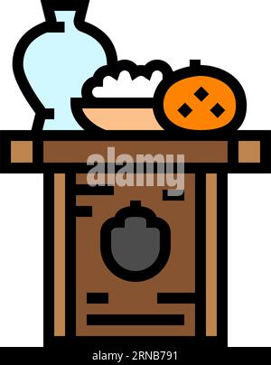 shinsen food offering shintoism color icon vector illustration Stock ...