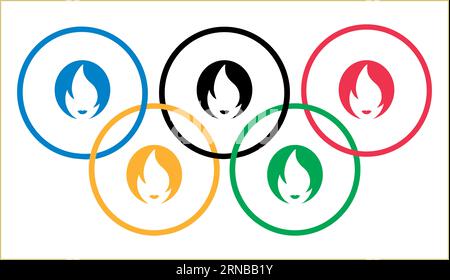 The five ring symbol of the Olympic Games illustration. Tokyo Olympic ...