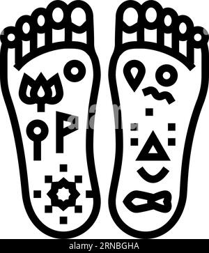 lotus feet divine feet line icon vector illustration Stock Vector Image ...