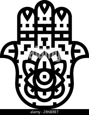 hamsa hand islam muslim line icon vector illustration Stock Vector ...