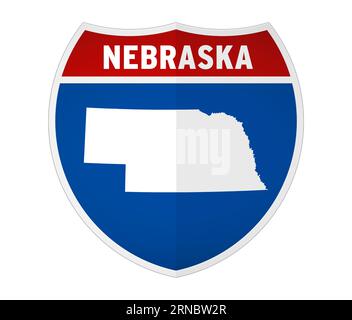 Nebraska State Interstate road sign Stock Photo - Alamy