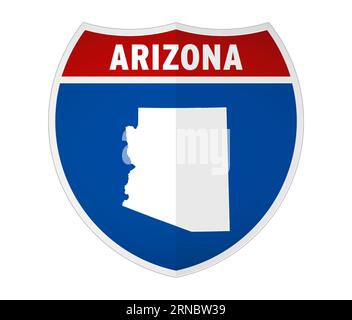 Arizona Interstate road sign map Stock Photo - Alamy