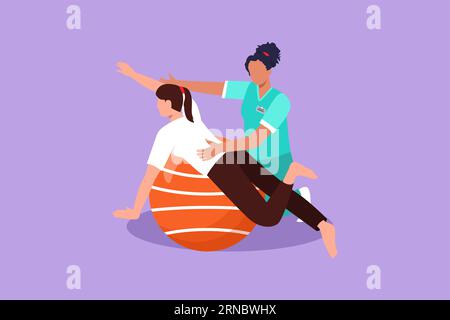 Cartoon flat style drawing physiotherapy rehabilitation isometric ...