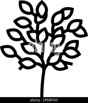 sakaki tree branch shintoism line icon vector illustration Stock Vector ...