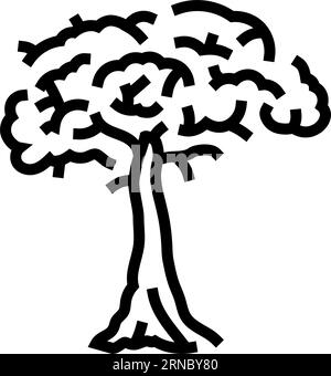 kapok tree jungle amazon line icon vector illustration Stock Vector ...