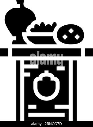 shinsen food offering shintoism glyph icon vector illustration Stock ...