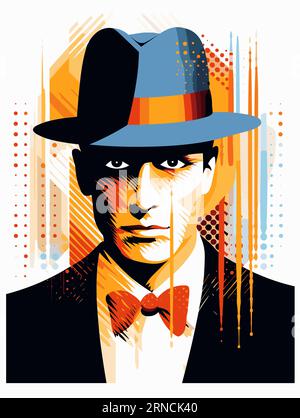 Funky pop art cartoon characters trendy sticker surreal elements groovy ...