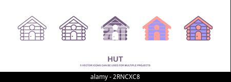 Mud hut outline vector icon. Thin line black mud hut icon, flat vector ...