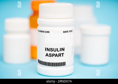 A vial of aspart insulin which is a rapid acting type Stock Photo - Alamy