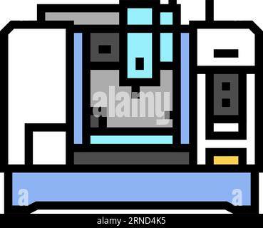 machining center manufacturing engineer color icon vector illustration ...