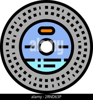 grinding wheel manufacturing engineer color icon vector illustration ...