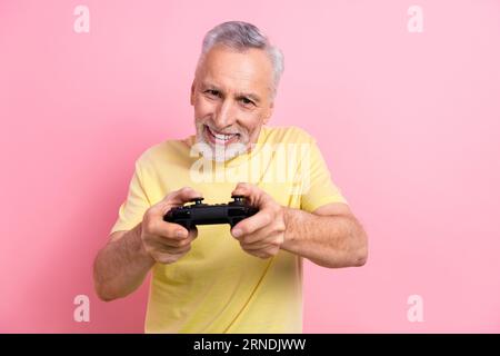 Portrait of satisfied excited person beaming smile hand fingers ...